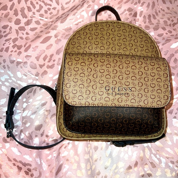 Guess | Bags | New Tan Brown Guess Purse Handbag Backpack Bag Mocha ...